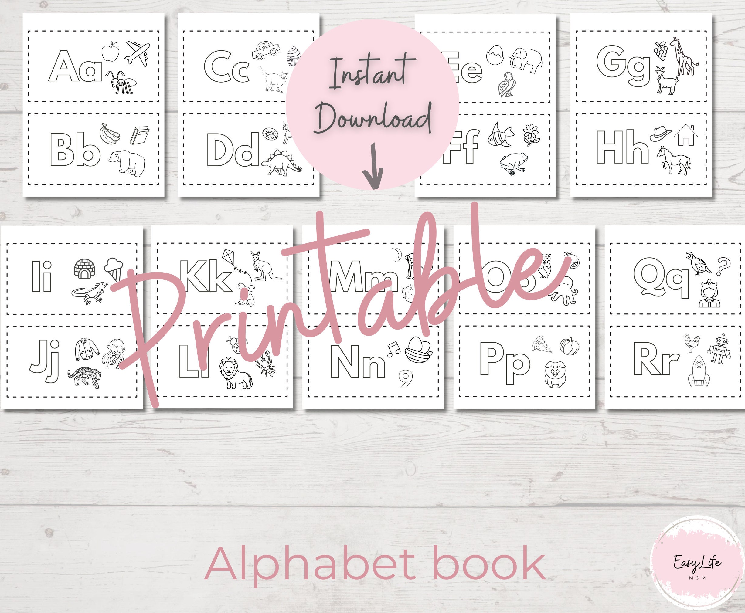 Printable Alphabet Coloring Book, Coloring Book, Preschool, Prek ...