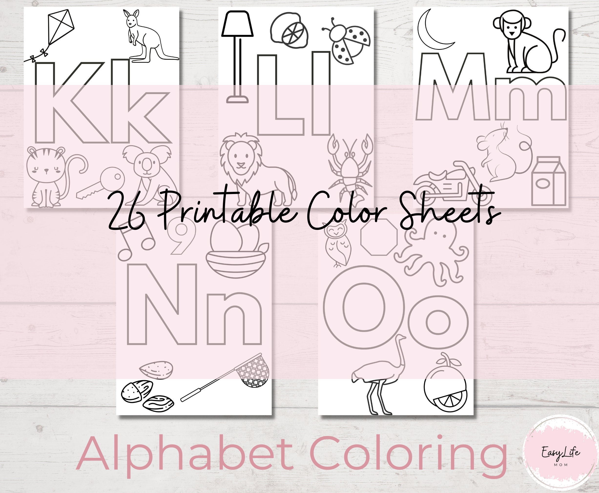 Alphabet Coloring Pages: 26 ABC Printables (PDF Download) - Etsy