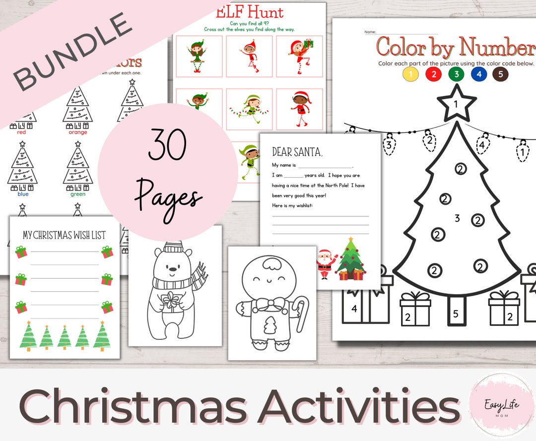 Christmas Activity Bundle, Preschool, Prek Worksheets, Homeschool ...