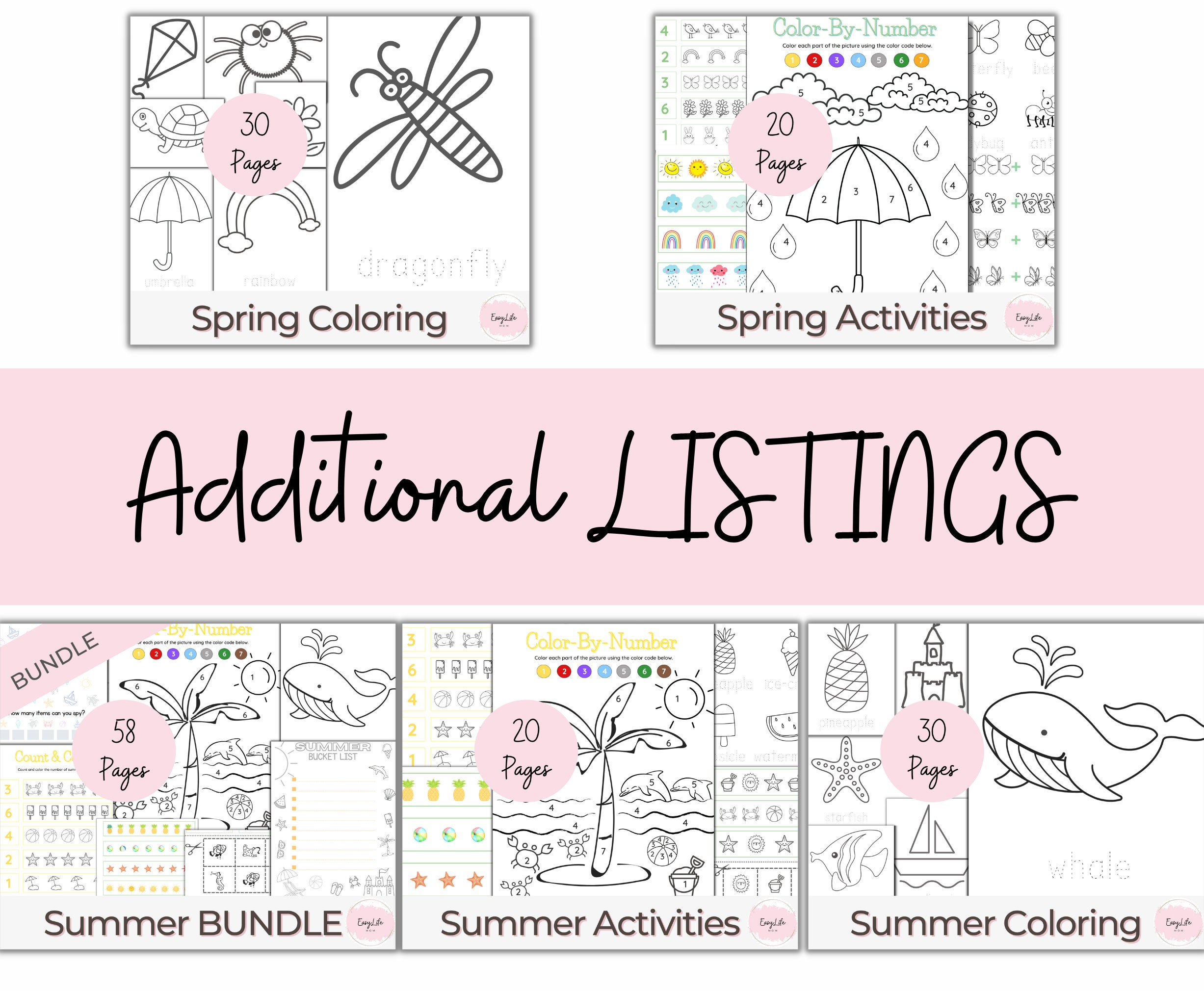 Spring Activity Bundle Preschool Activities Prek Worksheets - Etsy