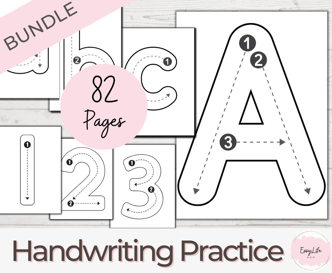 Preschool Handwriting Worksheets, Tracing Practice, Prek Worksheets ...