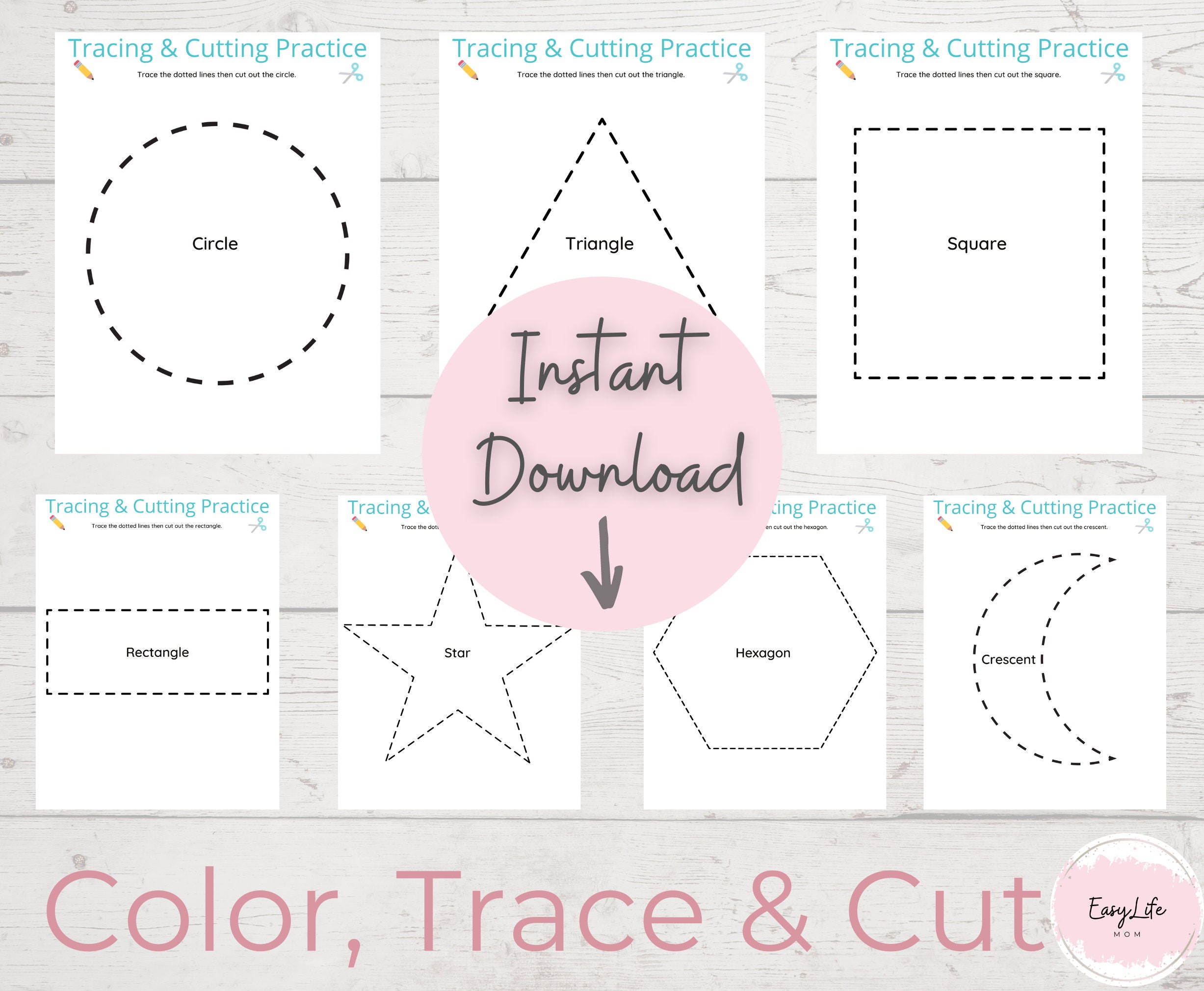 Cutting & Tracing Practice Cutting Skills Practice Cutting - Etsy