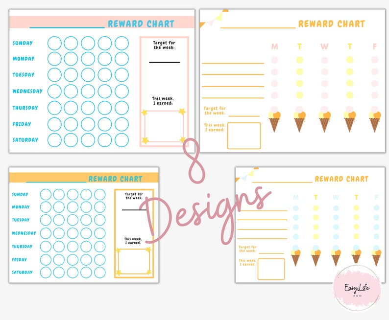 Printable Reward Chart, Preschool, Kindergarten, Kids Reward Chart ...