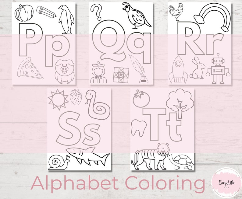 Alphabet Coloring Pages: 26 ABC Printables (PDF Download) - Etsy