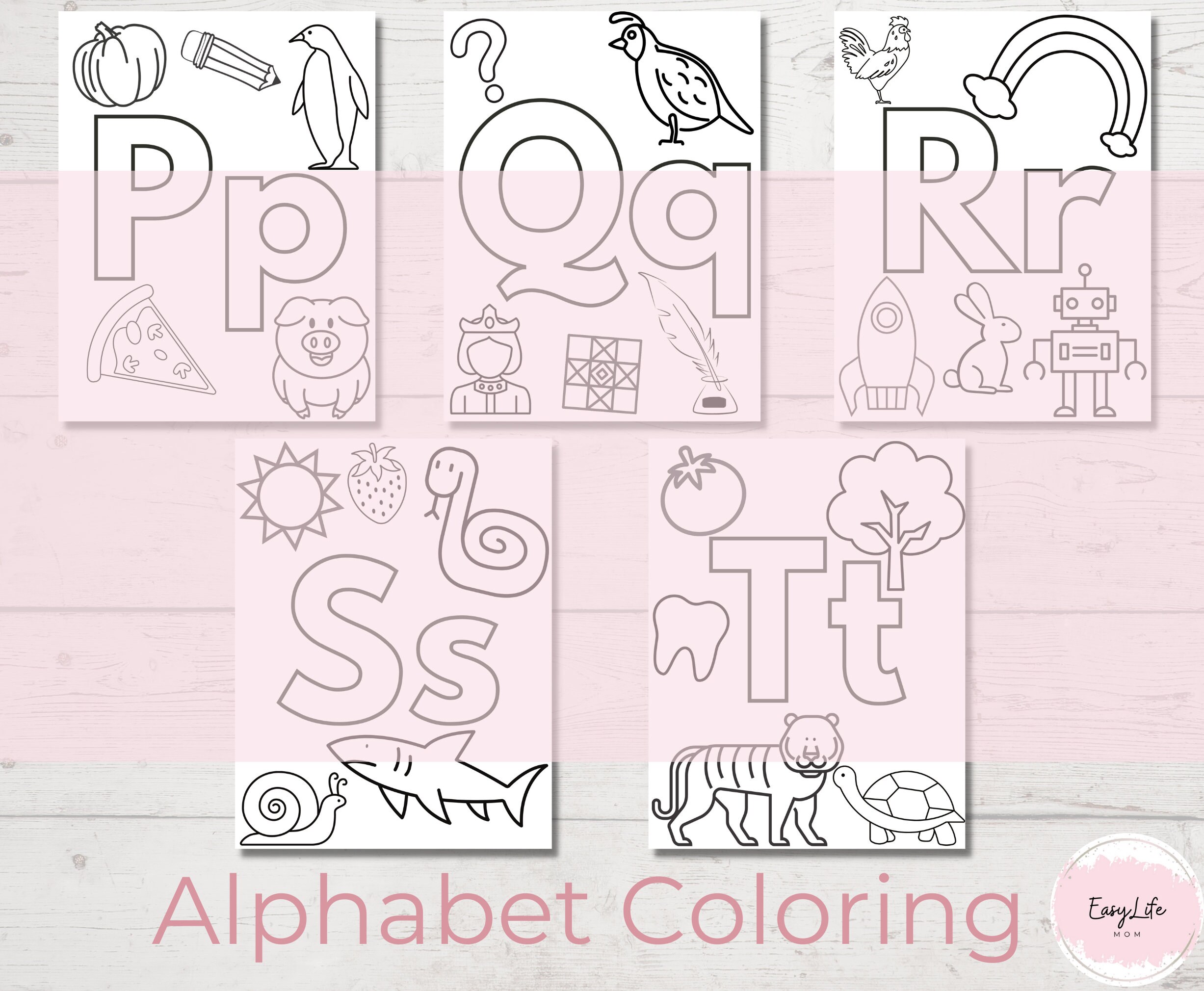 Alphabet Coloring Pages: 26 ABC Printables (PDF Download) - Etsy