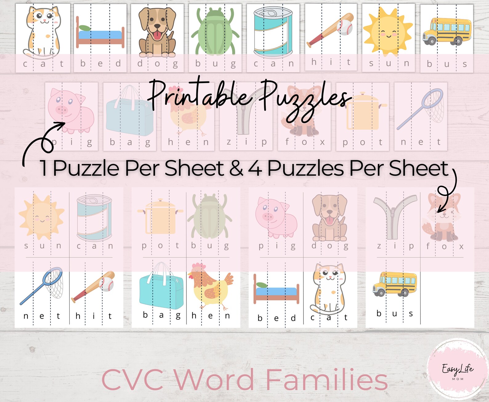 CVC Puzzle, CVC Words, Preschool Activities, Cvc Word Families, Cvc ...