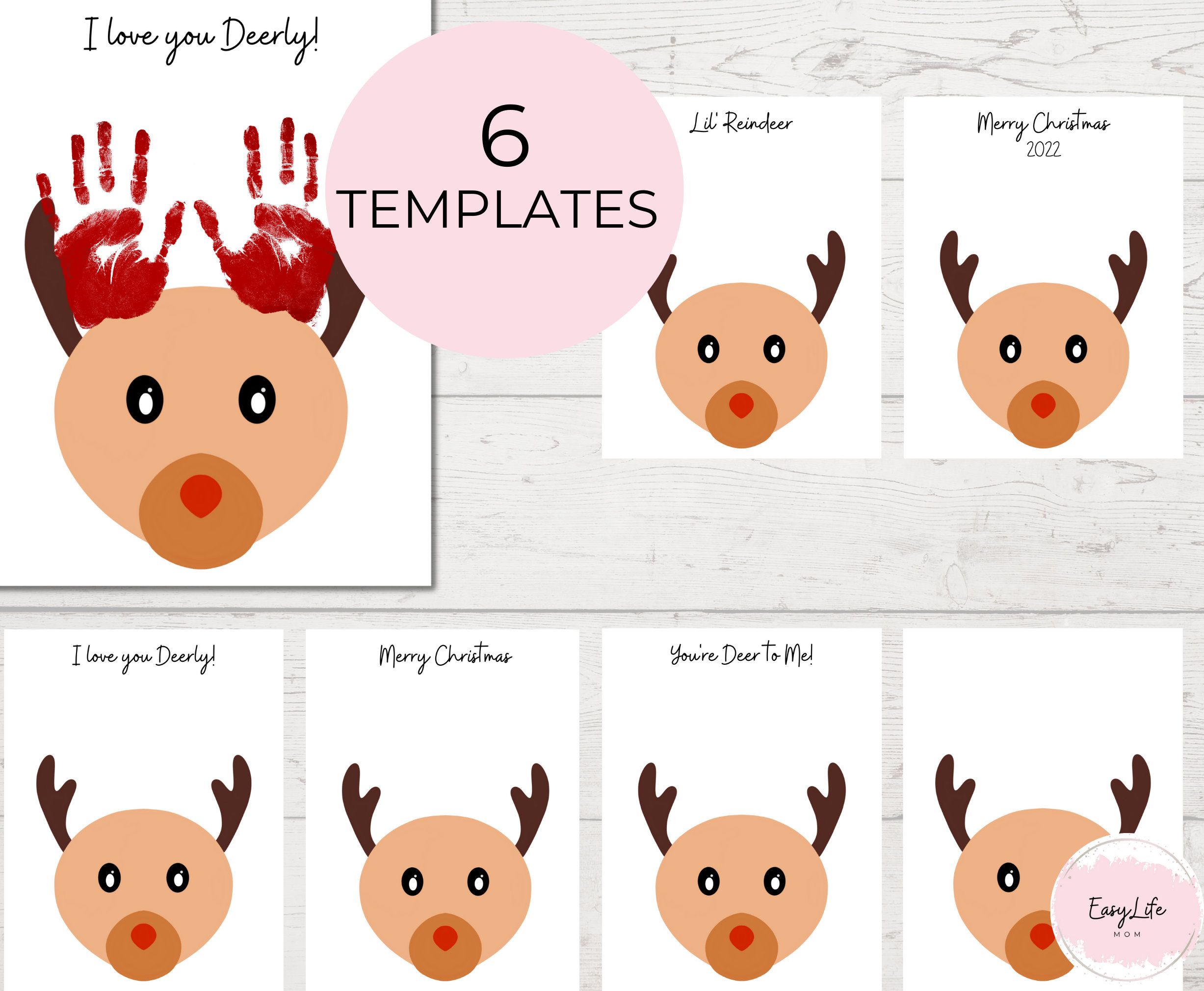 Reindeer Handprint Craft, DIY Christmas Craft, Printable Activities for ...