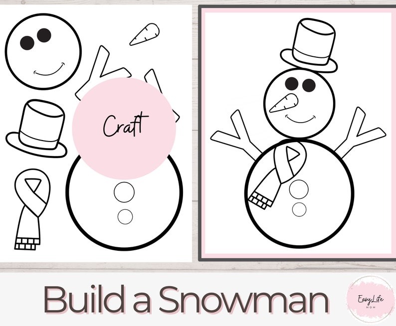Build a Snowman, Preschool Cut and Paste, Homeschool Printable ...