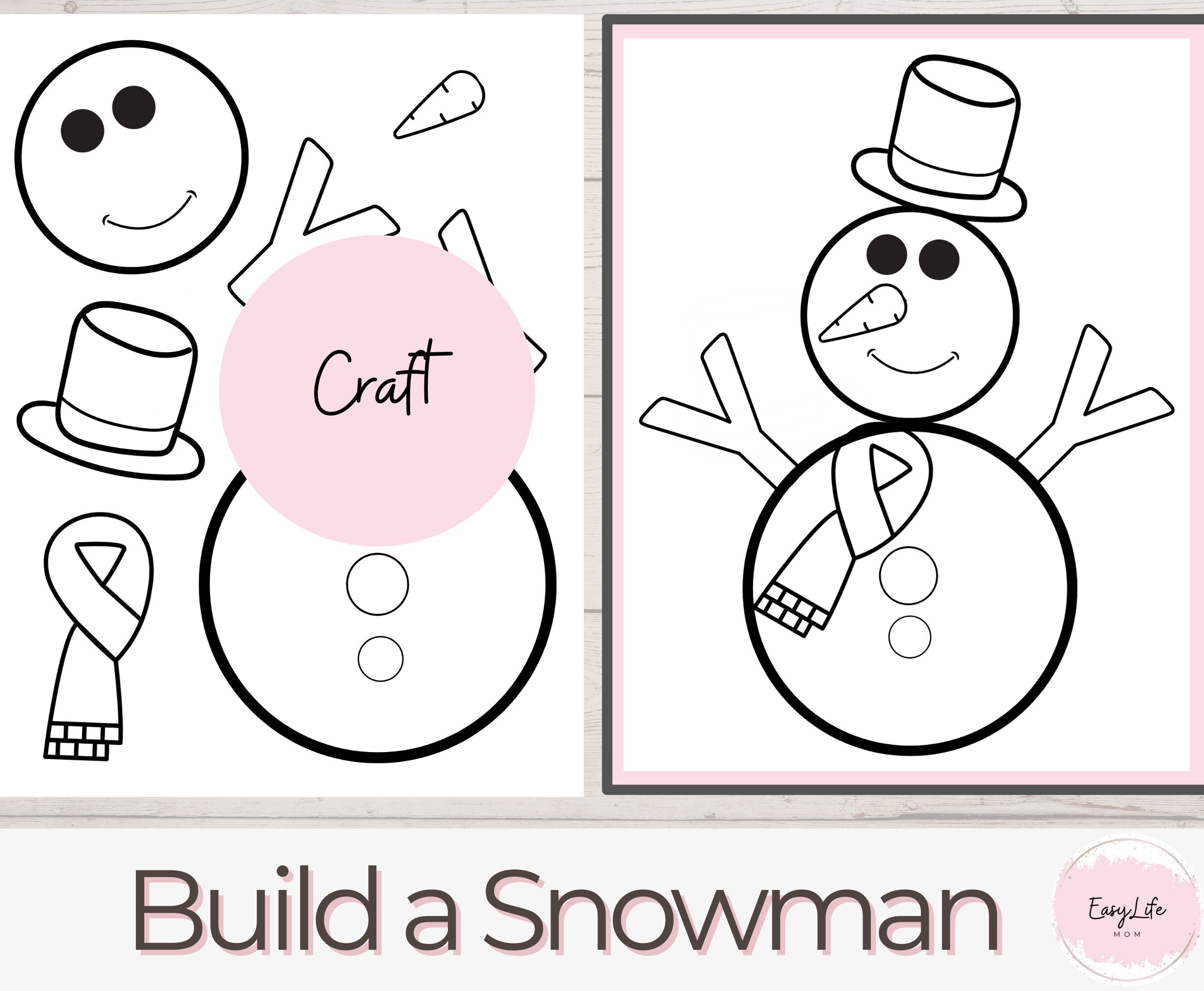 Build a Snowman, Preschool Cut and Paste, Homeschool Printable ...