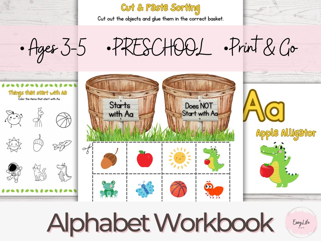 Alphabet Workbook for Preschool | A-Z Letter Practice, Phonics ...