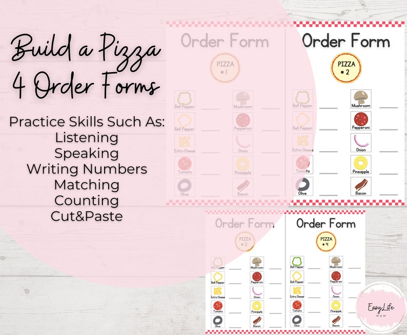 Build Your Own Pizza, Printable Pizza Activity, Pretend Play, Preschool ...