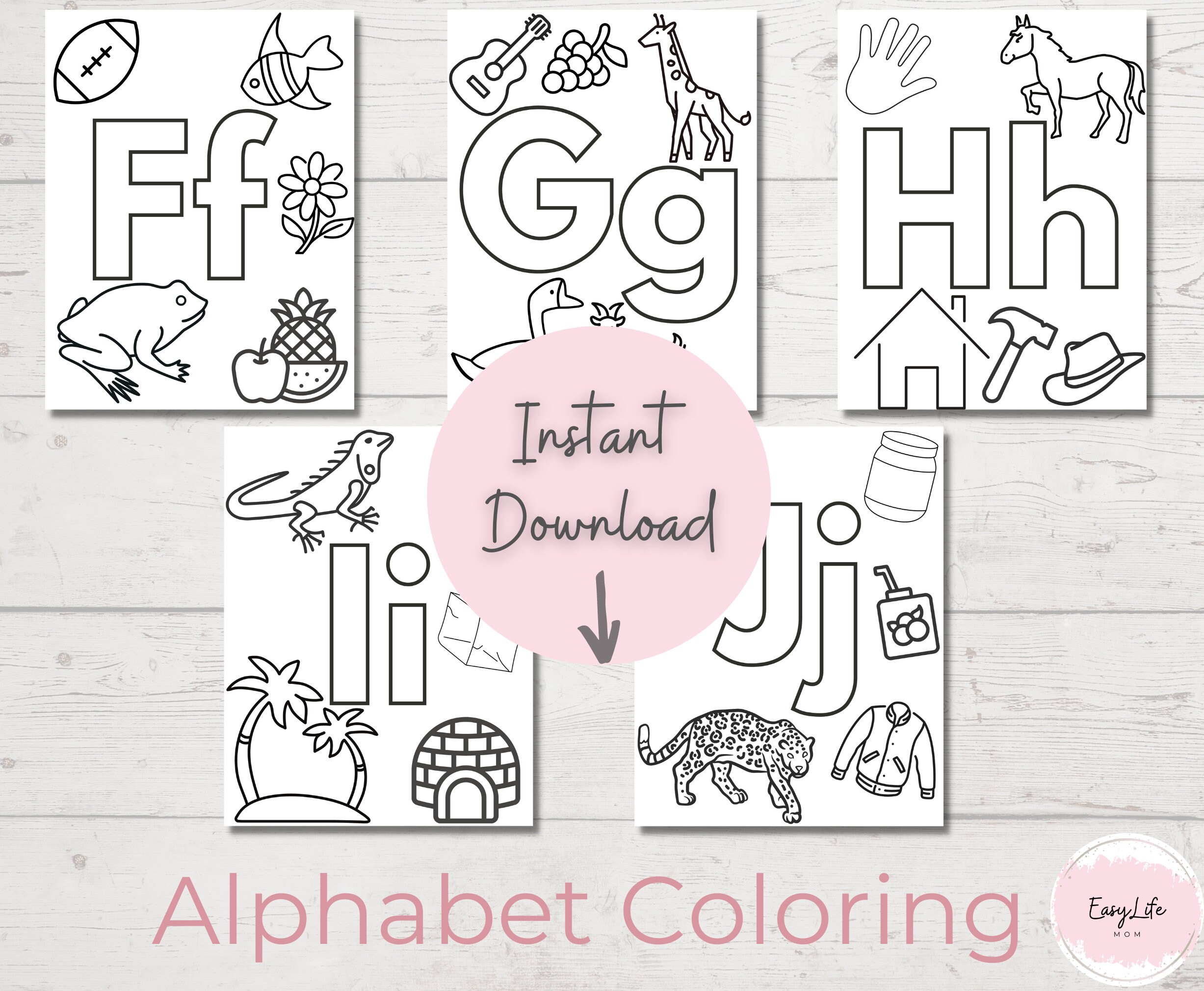 Coloring Page English Alphabet With Pictures Vector Image, 47% OFF