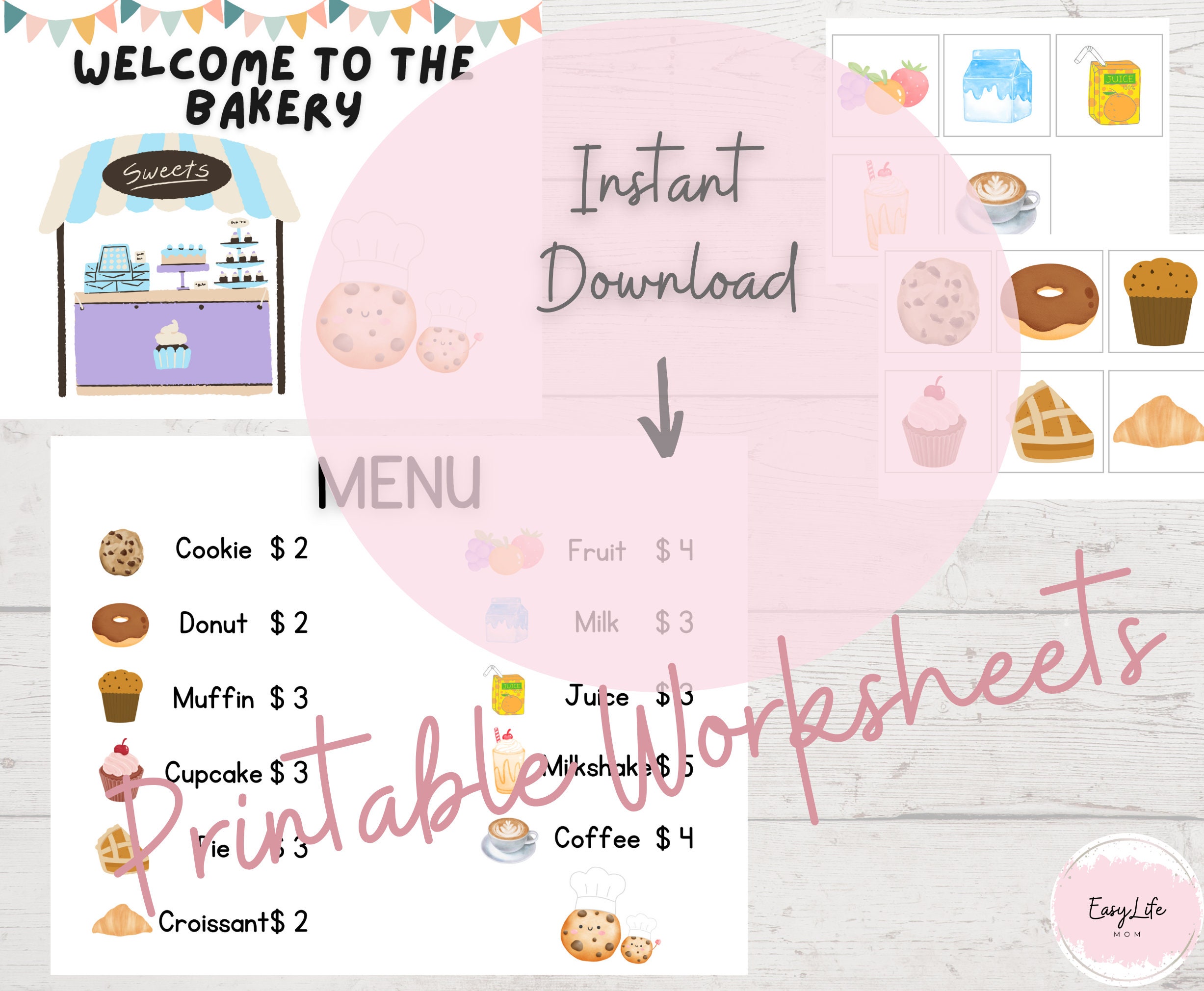 Pretend Play Bakery: 15-page Printable Activity (PDF) - Etsy