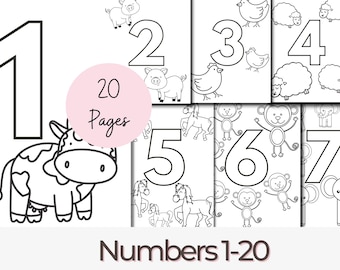 Number Coloring Pages (1-10) Printable Preschool, Kindergarten ...