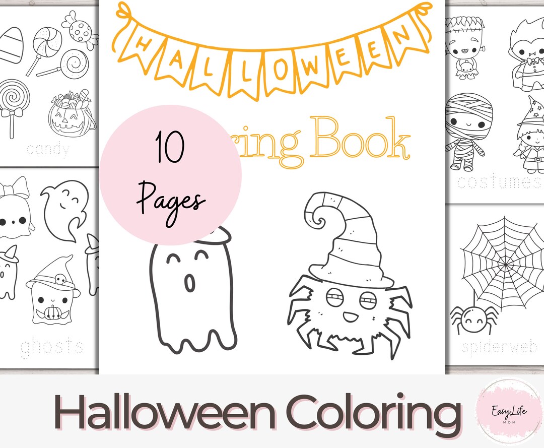 Halloween Coloring, Preschool, Cute Halloween Activity Pages, Non Scary ...