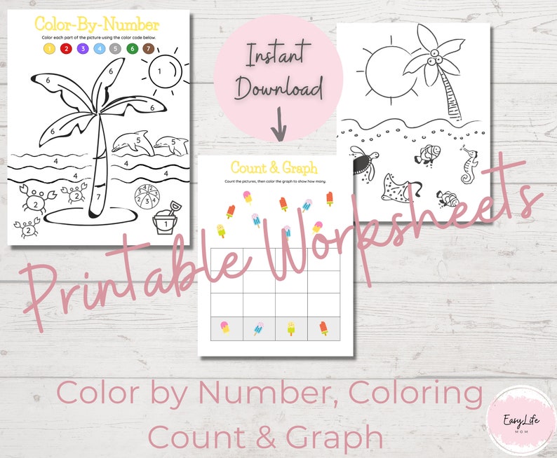 Summer Activity Bundle: Preschool Learning Worksheets (PDF) - Etsy