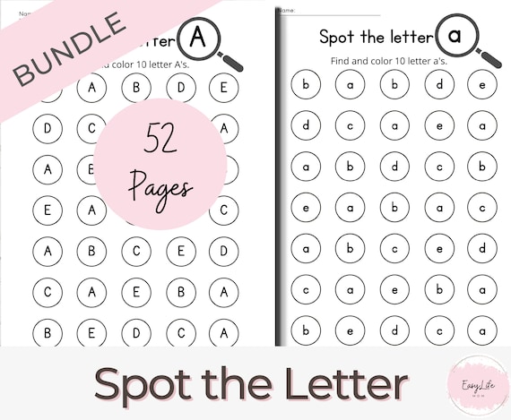 Spot the Letter Printable Find the Letter Preschool Prek - Etsy India