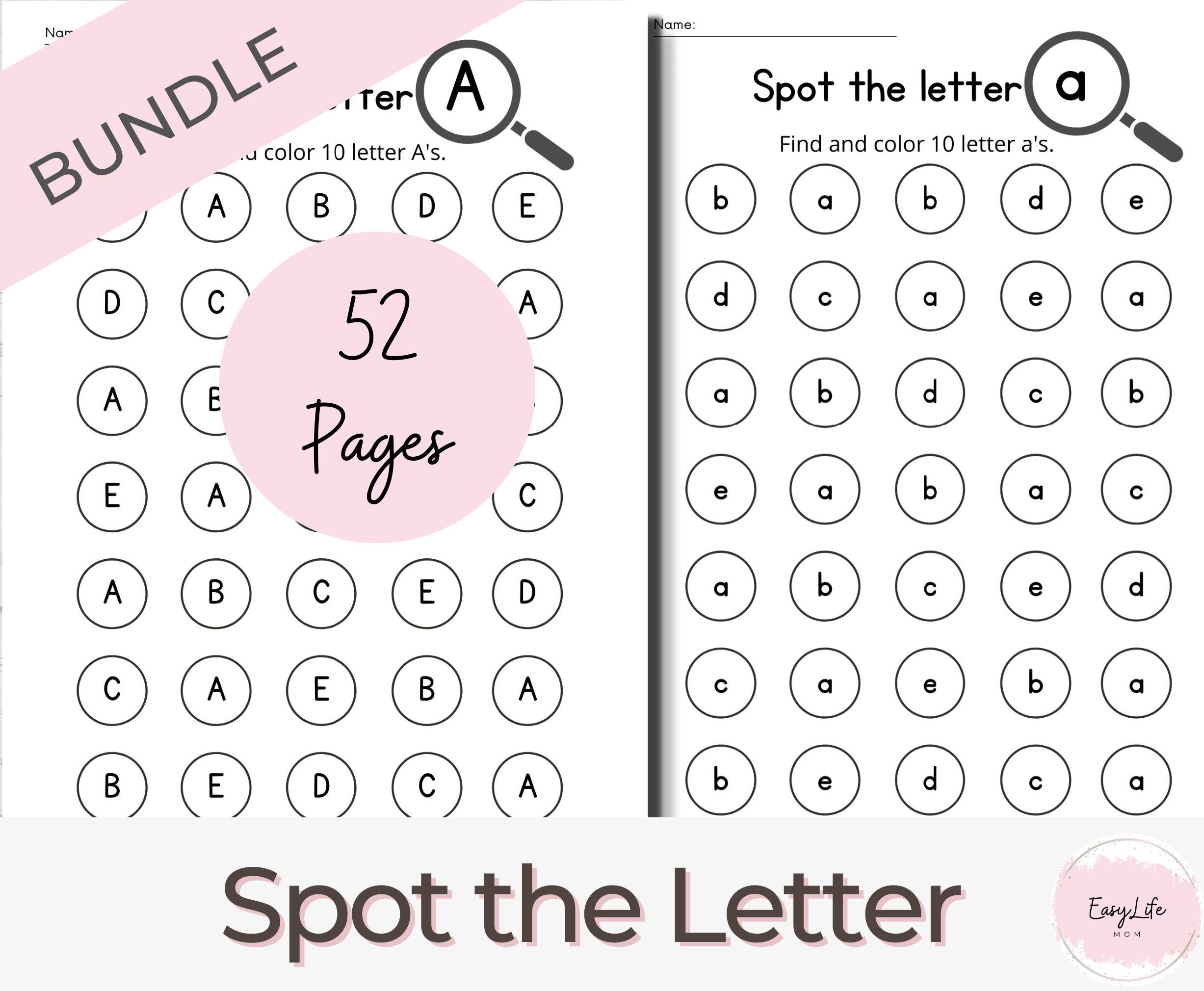 Spot the Letter Printable Find the Letter Preschool Prek - Etsy Singapore