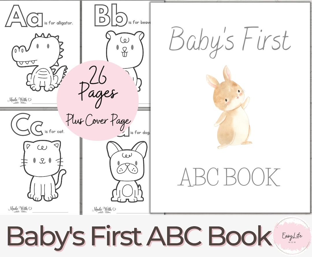 Baby's First ABC Book, Baby Shower Alphabet Book, Baby Shower Game ...