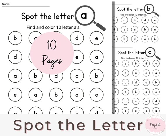 26 Spot the Letter Printables Lowercase Find the Letter Prek - Etsy