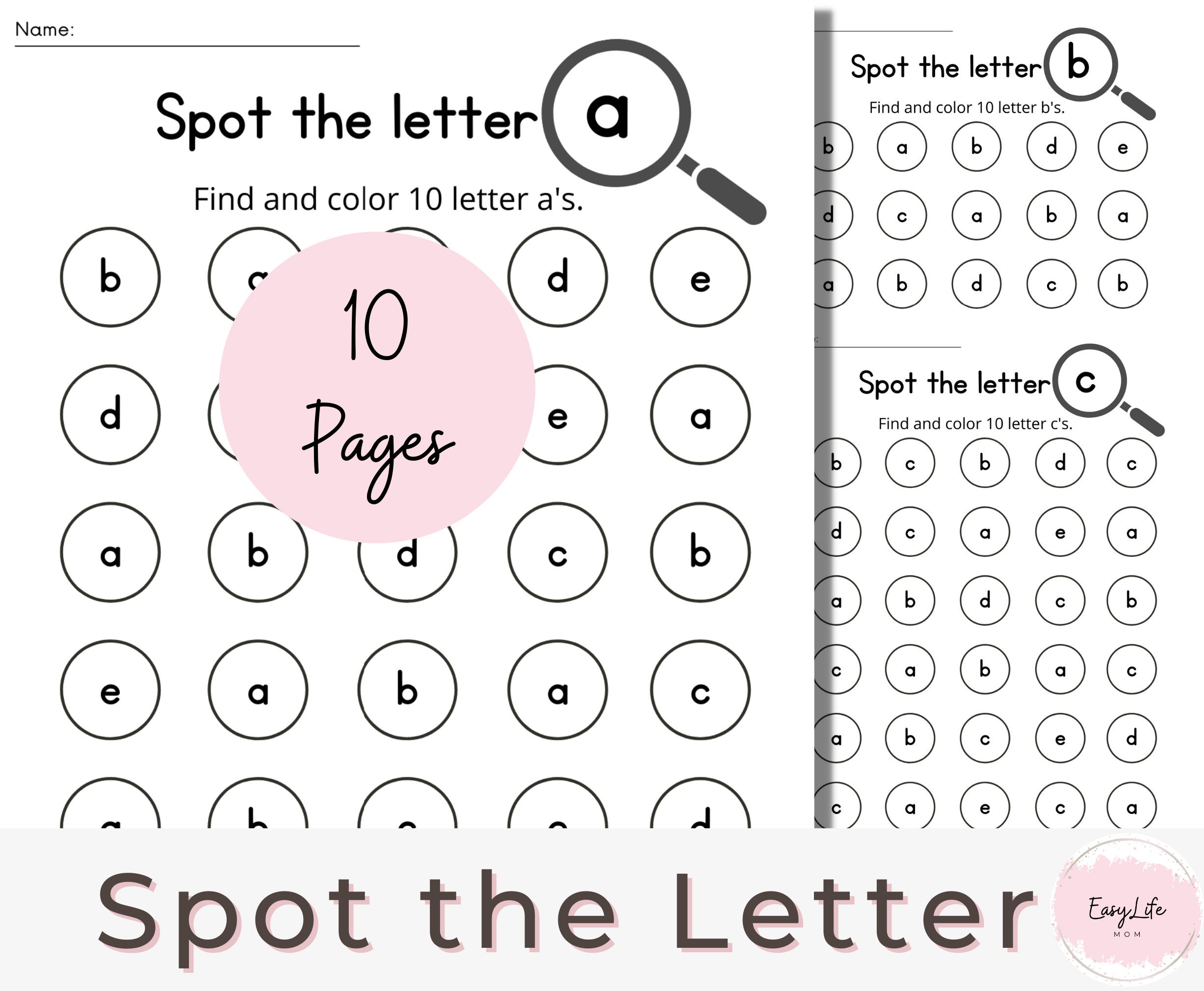 26 Spot the Letter Printables Lowercase, Find the Letter, Prek ...