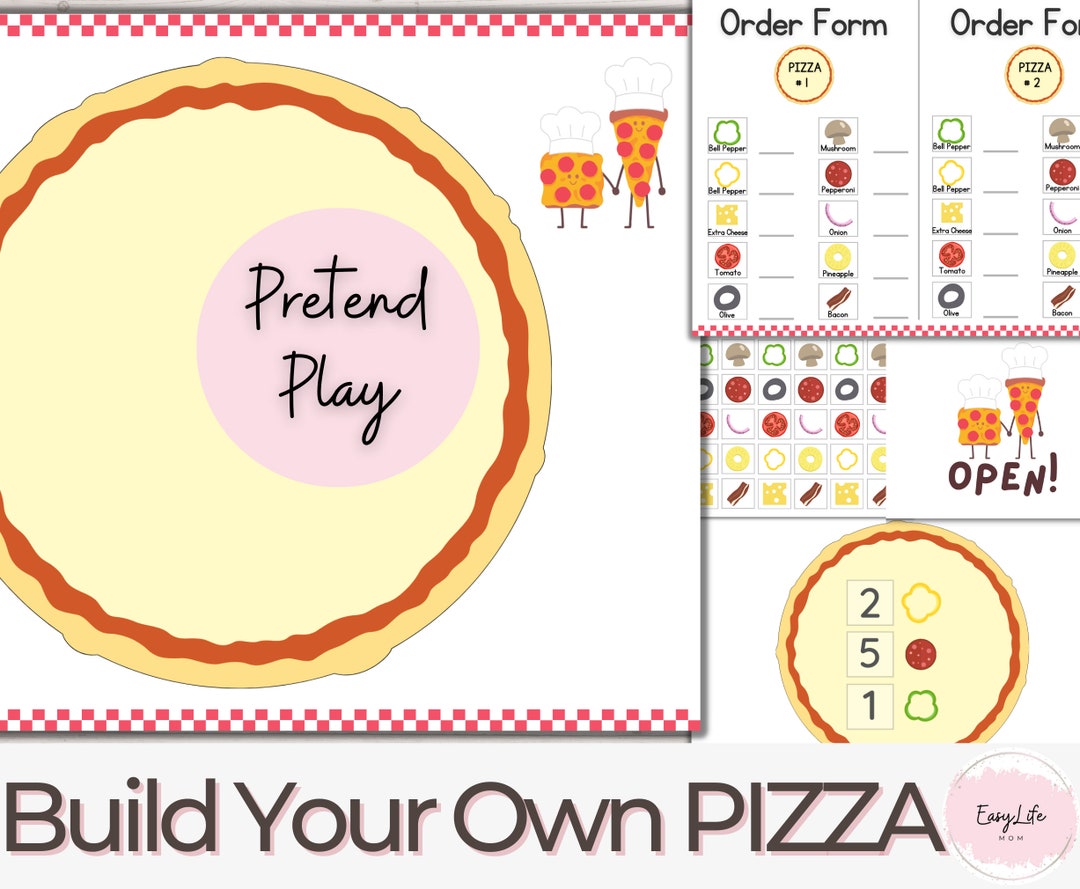 Build Your Own Pizza Printable Pizza Activity Pretend Play - Etsy