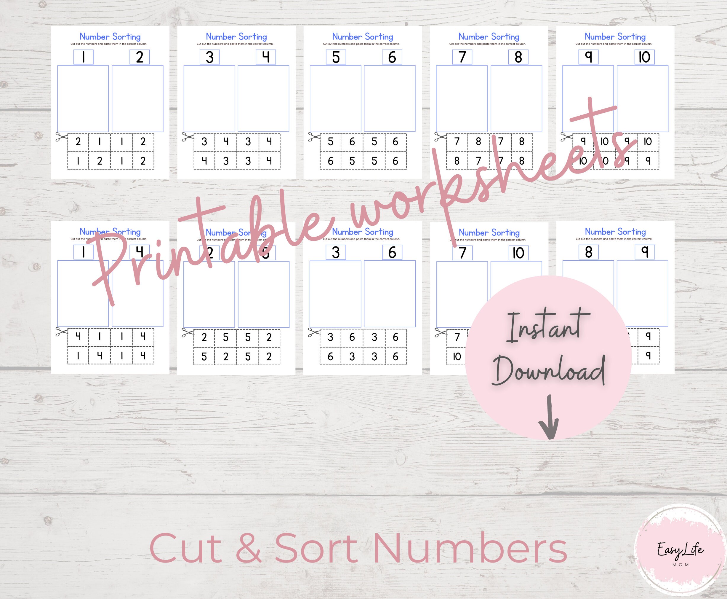 Alphabet and Number Sorting, Preschool Activities, Prek Worksheets ...