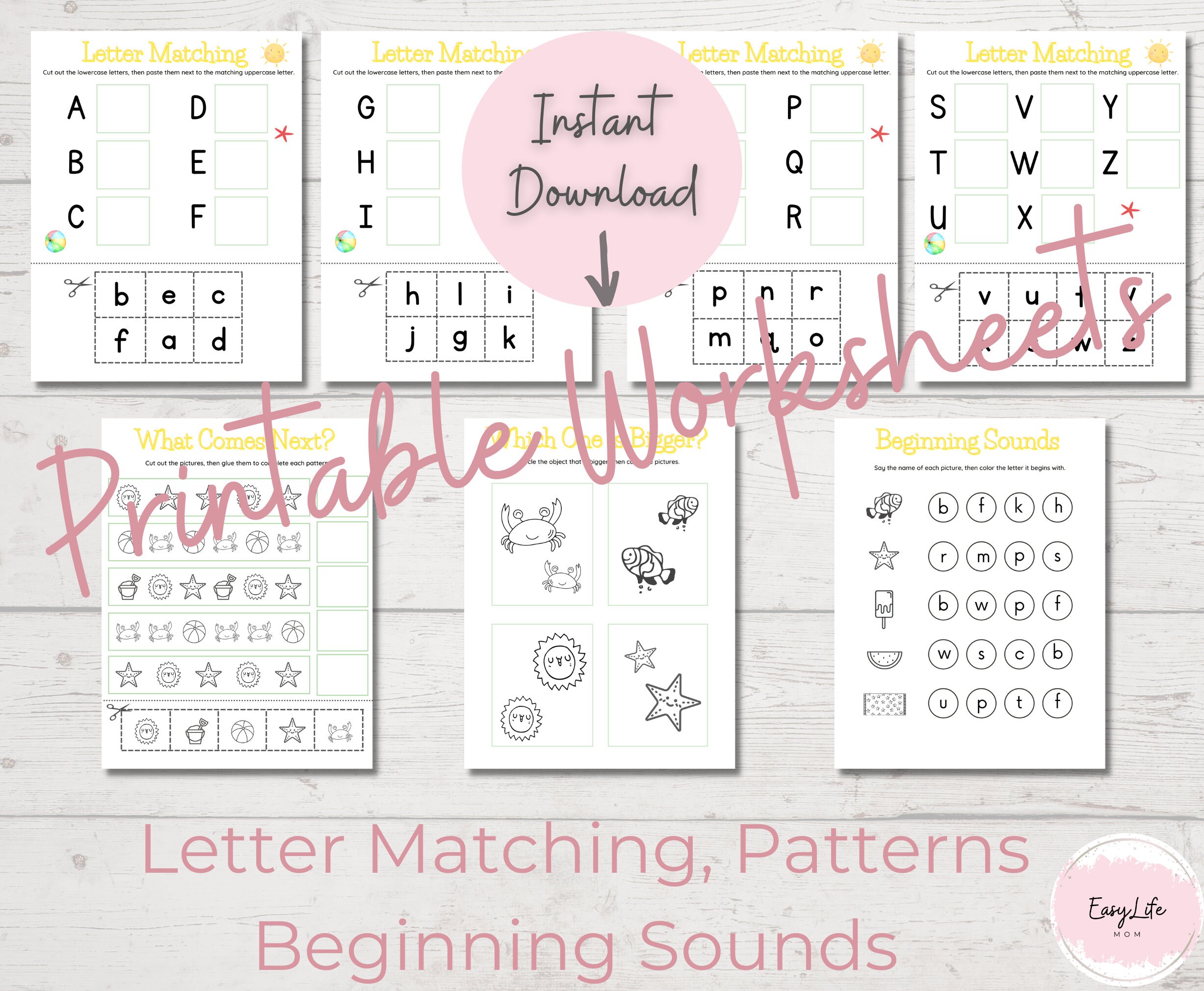 Summer Activity Bundle: Preschool Learning Worksheets (PDF) - Etsy