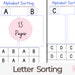 Alphabet Letter Sorting, Preschool Activities, Prek Worksheets ...