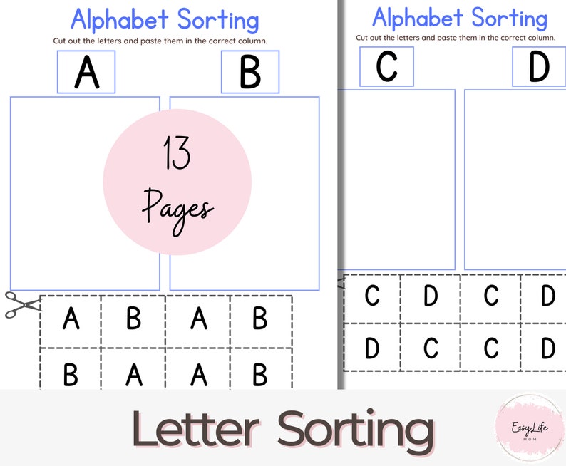 Alphabet Letter Sorting, Preschool Activities, Prek Worksheets ...