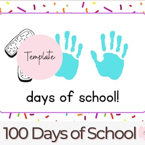 100 Days of School Handprint Craft, Printable Activity, Handprint ...
