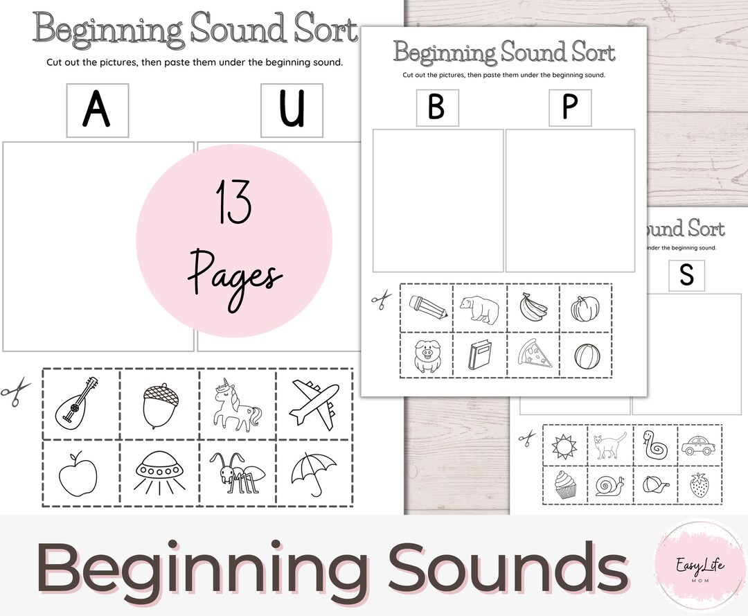 Beginning Sounds Sort, Preschool Activities, Prek Worksheets, Learning ...