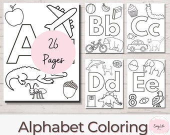 Printable Alphabet Coloring Pages Worksheets 26 Pages Preschool ...