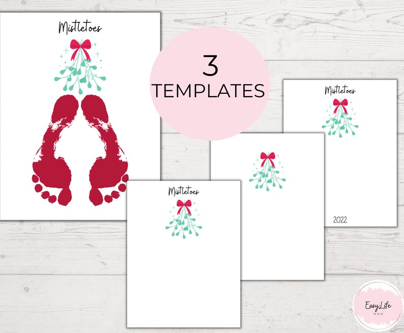 Mistletoes Footprint Craft, DIY Christmas Craft, Printable Activities ...
