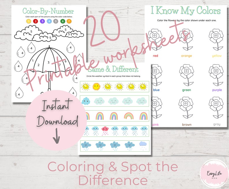 Spring Activity Bundle Preschool Activities Prek Worksheets - Etsy