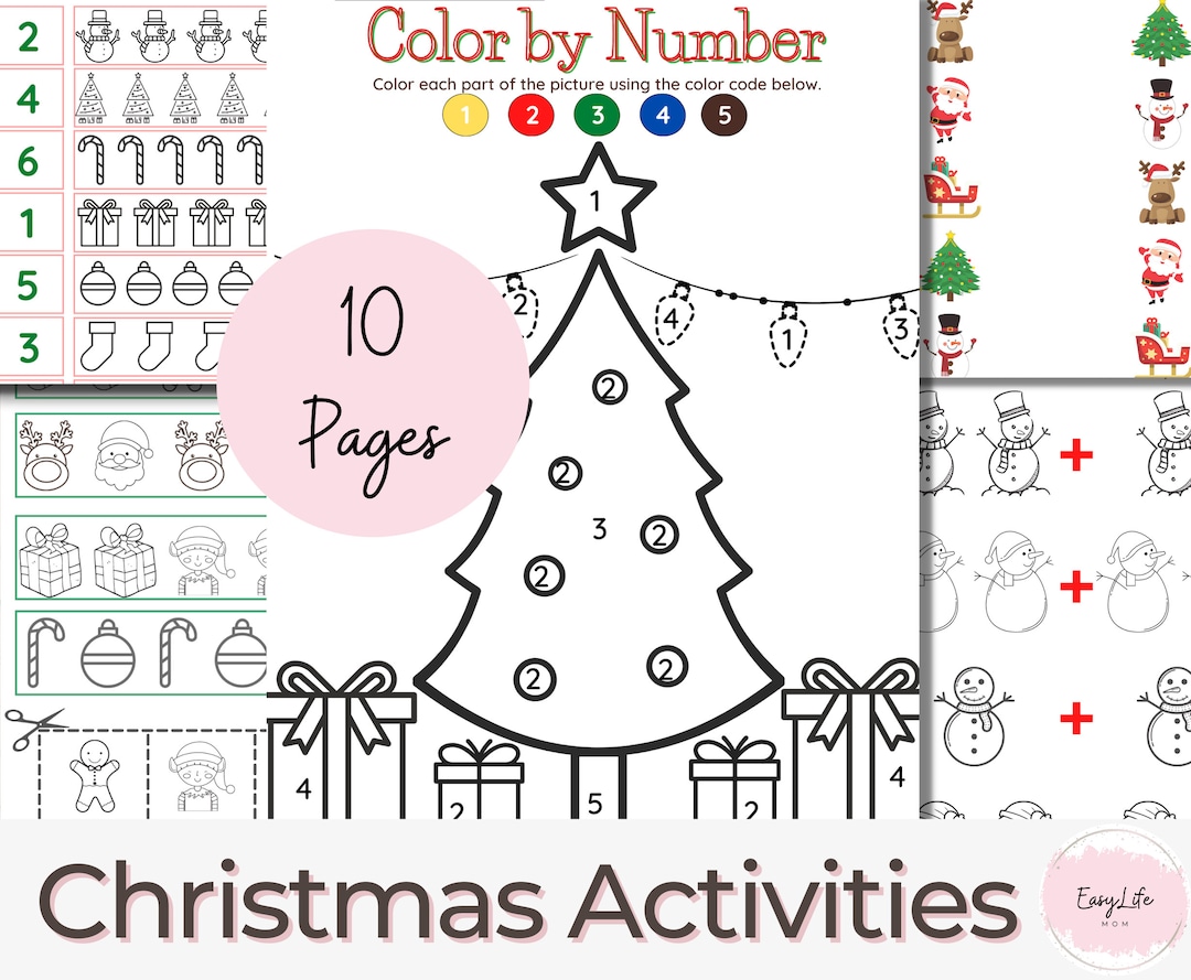Christmas Activity Bundle, Preschool Pack, Prek Worksheets, Homeschool ...