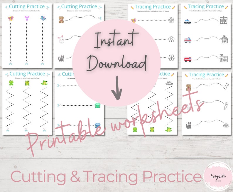 Cutting & Tracing Practice Cutting Skills Practice Cutting - Etsy