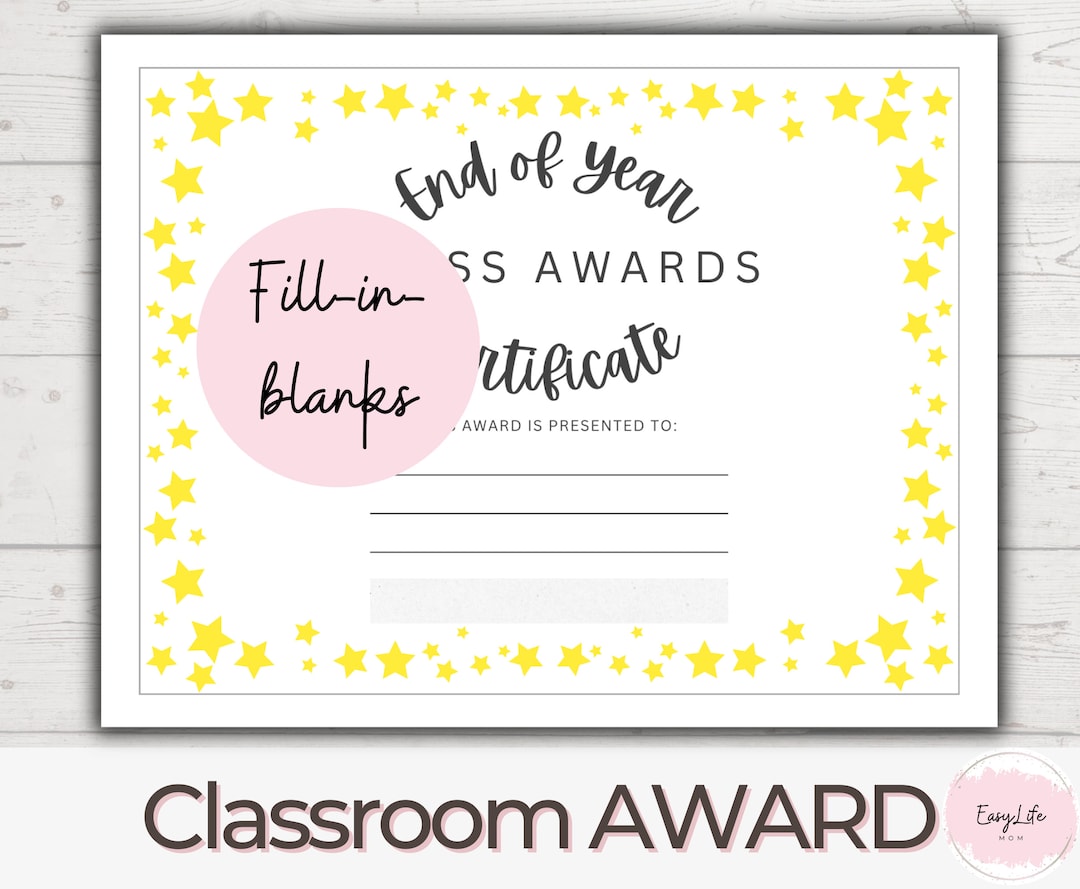 Class Awards, End of Year Awards, Classroom Awards, Student Awards ...