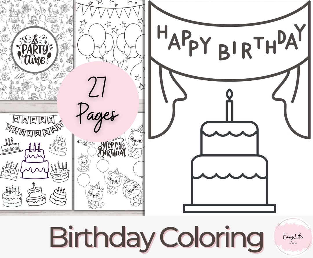 27 Birthday Coloring Pages | Coloring Book| Coloring Page | Birthday ...