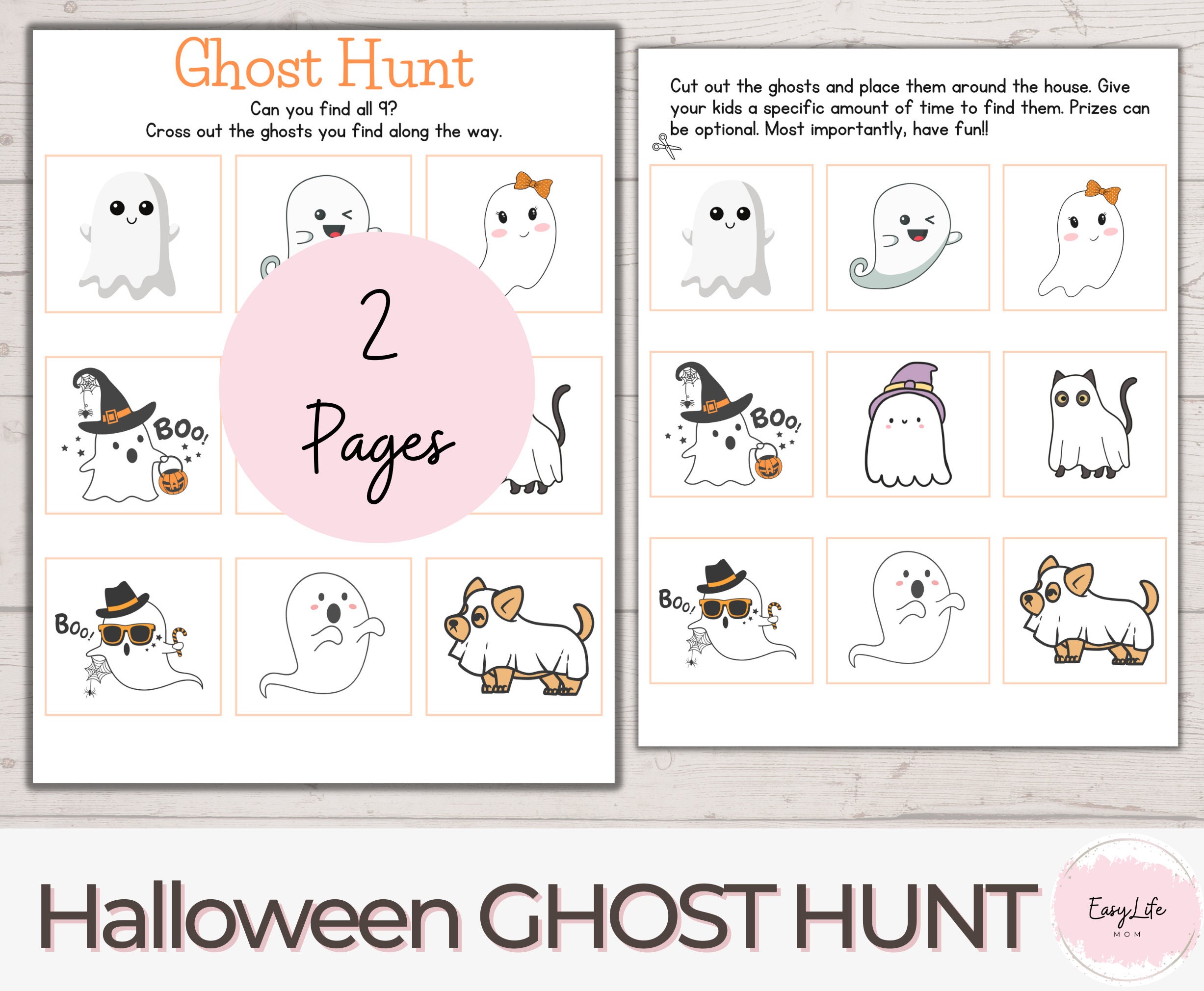 Ghost Hunt Game, Halloween Hunt, Halloween Scavenger Hunt, Printable ...