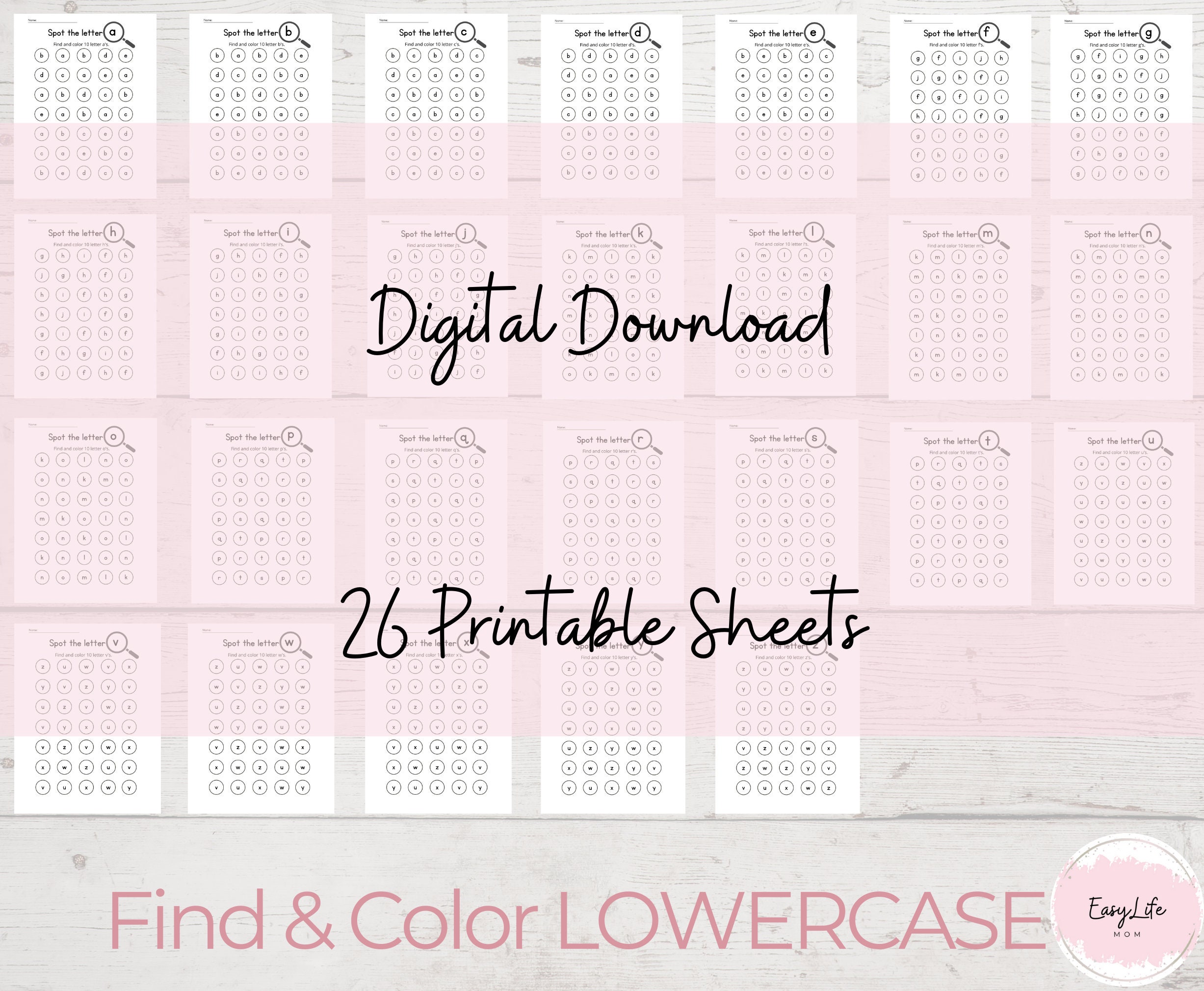 26 Spot the Letter Printables Lowercase, Find the Letter, Prek ...