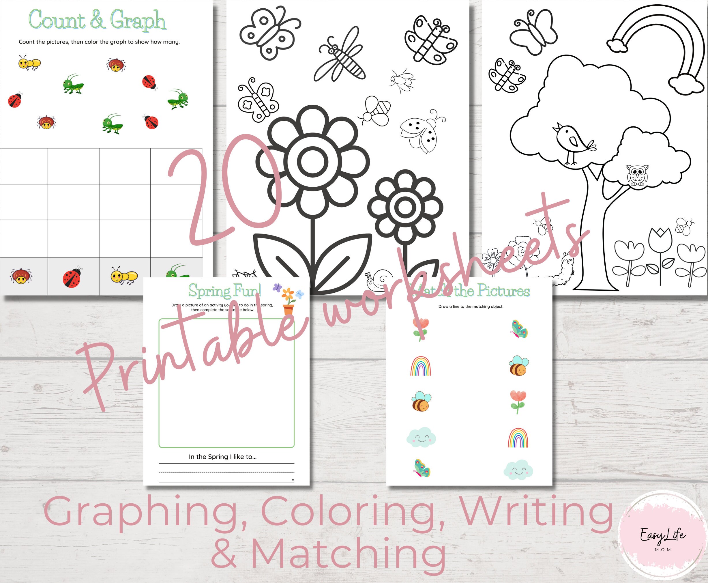 Spring Activity Bundle Preschool Activities Prek Worksheets - Etsy