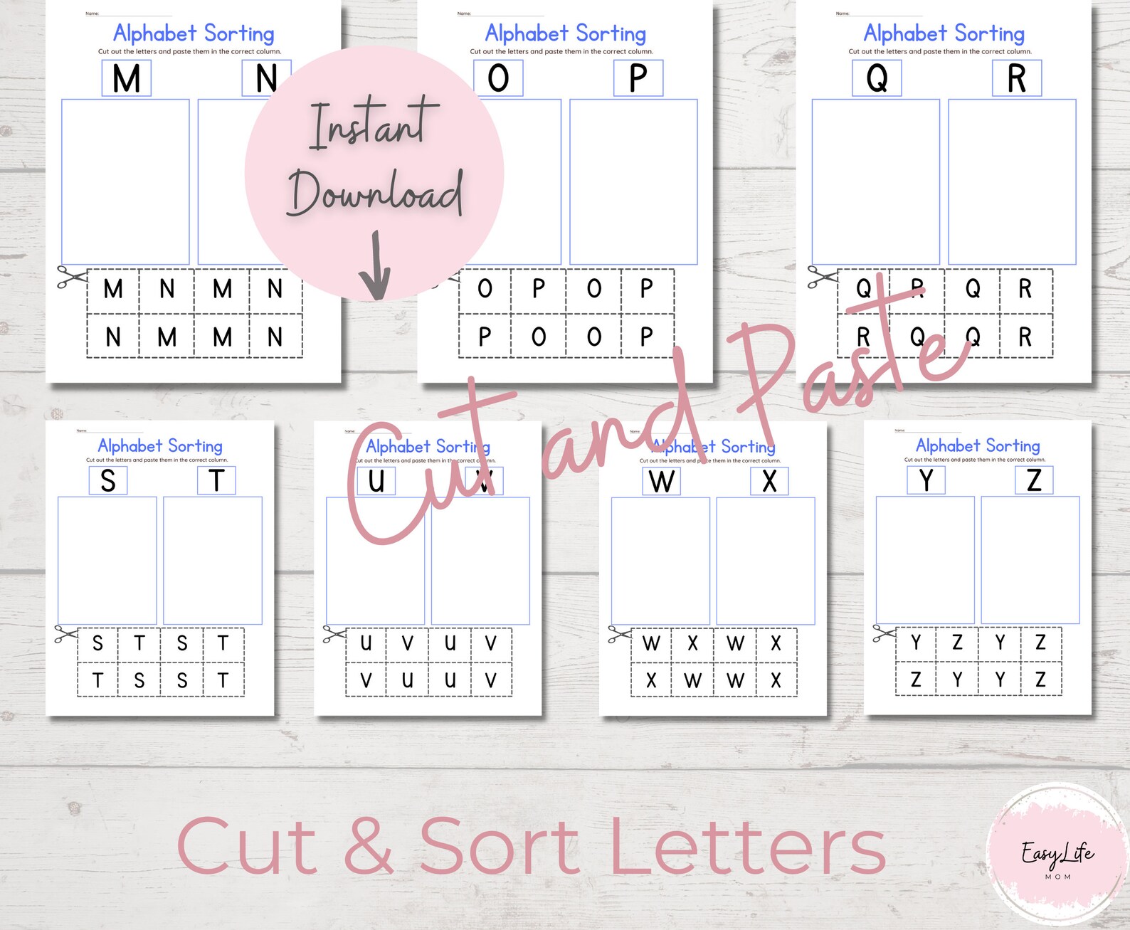 Alphabet Letter Sorting, Preschool Activities, Prek Worksheets ...