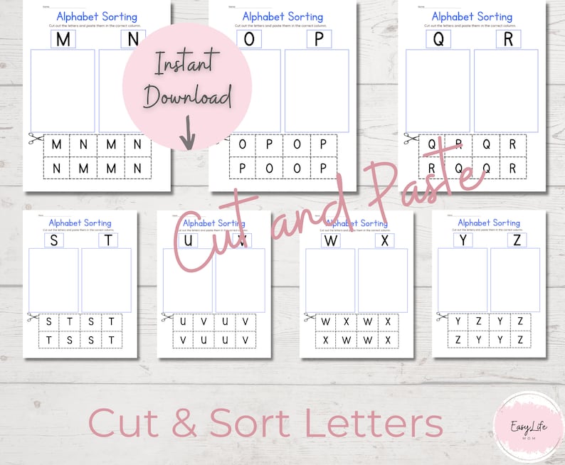 Alphabet Letter Sorting, Preschool Activities, Prek Worksheets ...