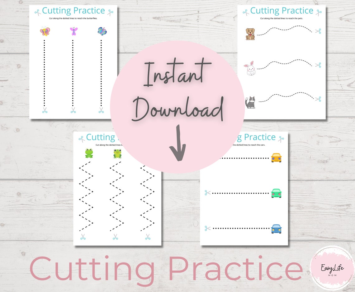 Cutting & Tracing Practice Cutting Skills Practice Cutting - Etsy