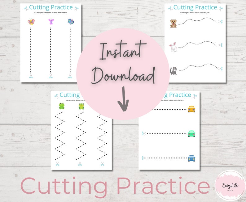 Cutting & Tracing Practice Cutting Skills Practice Cutting - Etsy
