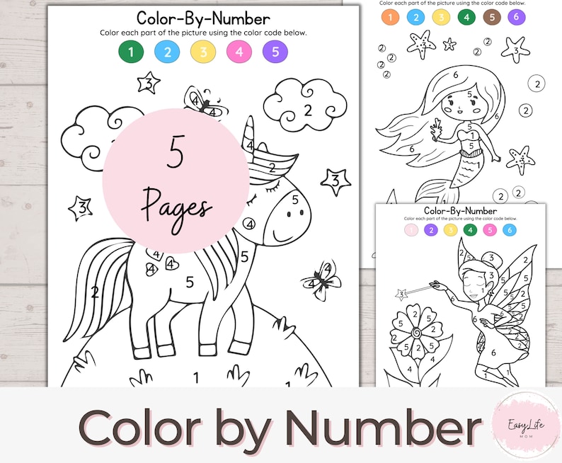 Color by Number Kids, Preschool, Prek Worksheet, Homeschool Printable ...