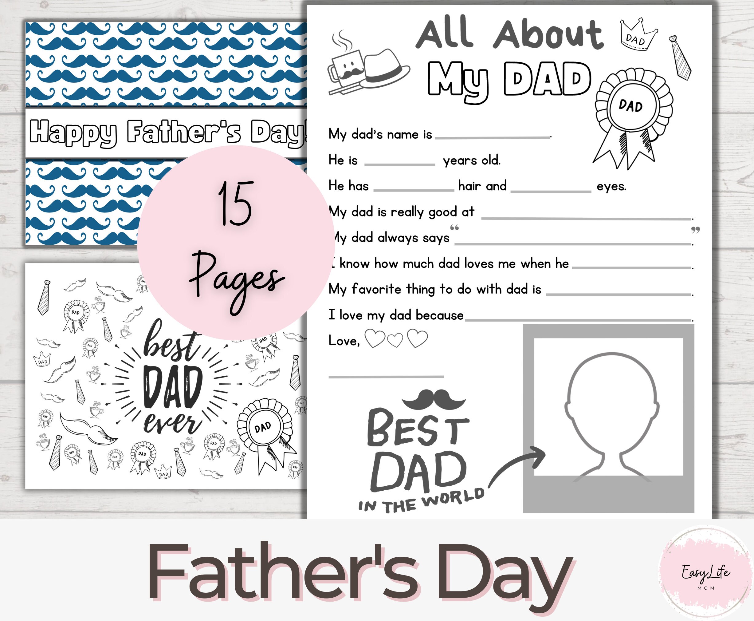 Father's Day Gift From Kids, All About Dad, Father's Day Printable ...