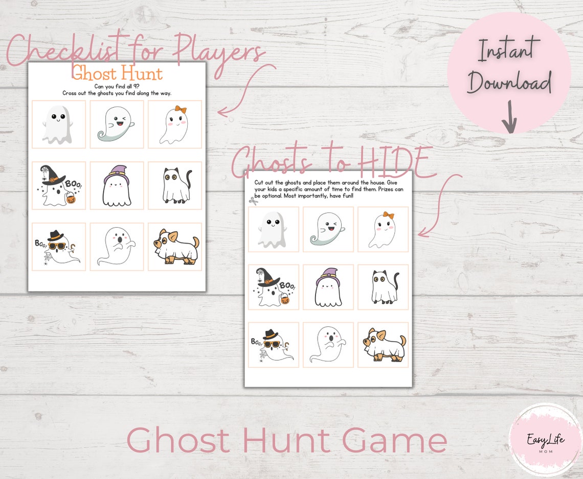 Ghost Hunt Game, Halloween Hunt, Halloween Scavenger Hunt, Printable ...