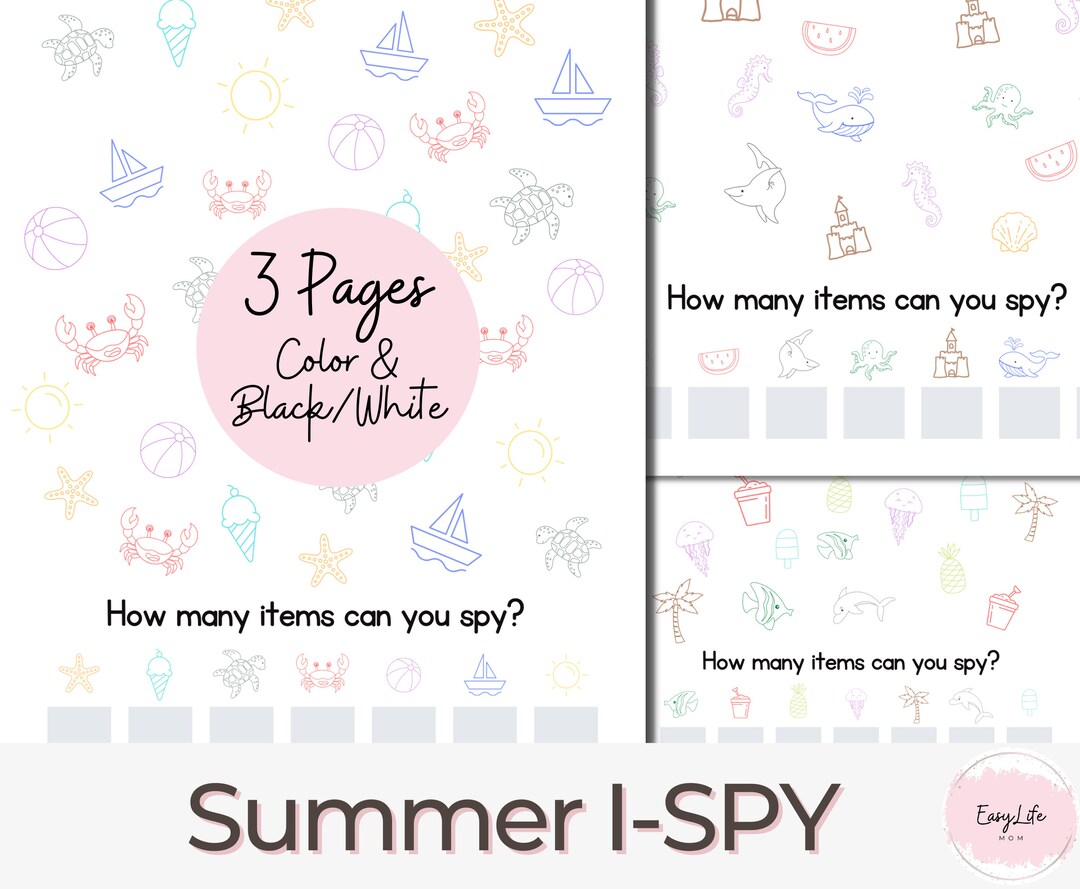 Summer I SPY, Summer Coloring Pages, Preschool Coloring, Preschool ...
